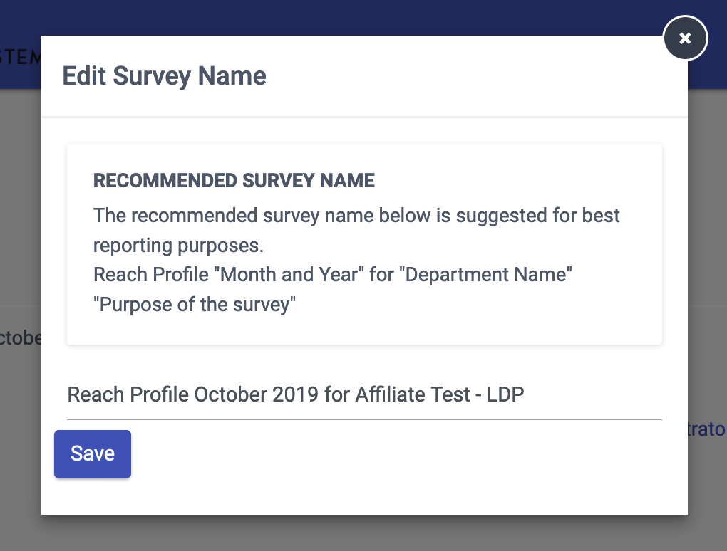 Setting Up REACH Survey Codes – Knowledge Centre