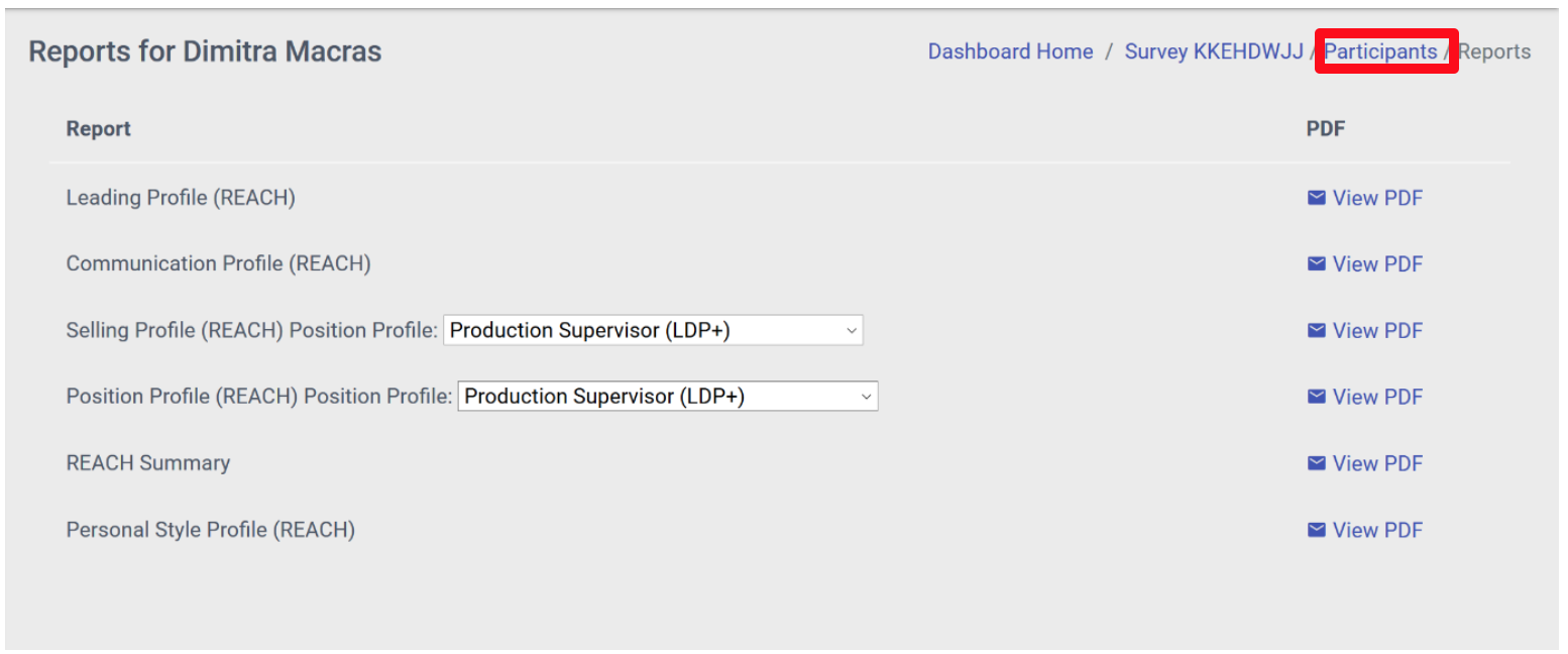 Viewing Individual REACH Profiles – Knowledge Centre
