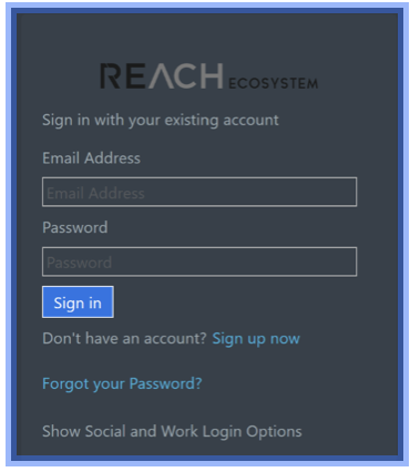 REACH Ecosystem Login – Knowledge Centre